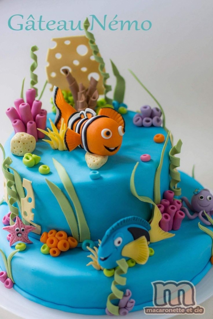 gâteau sur le thême de némo et ses fonds marins - 29/06/2020