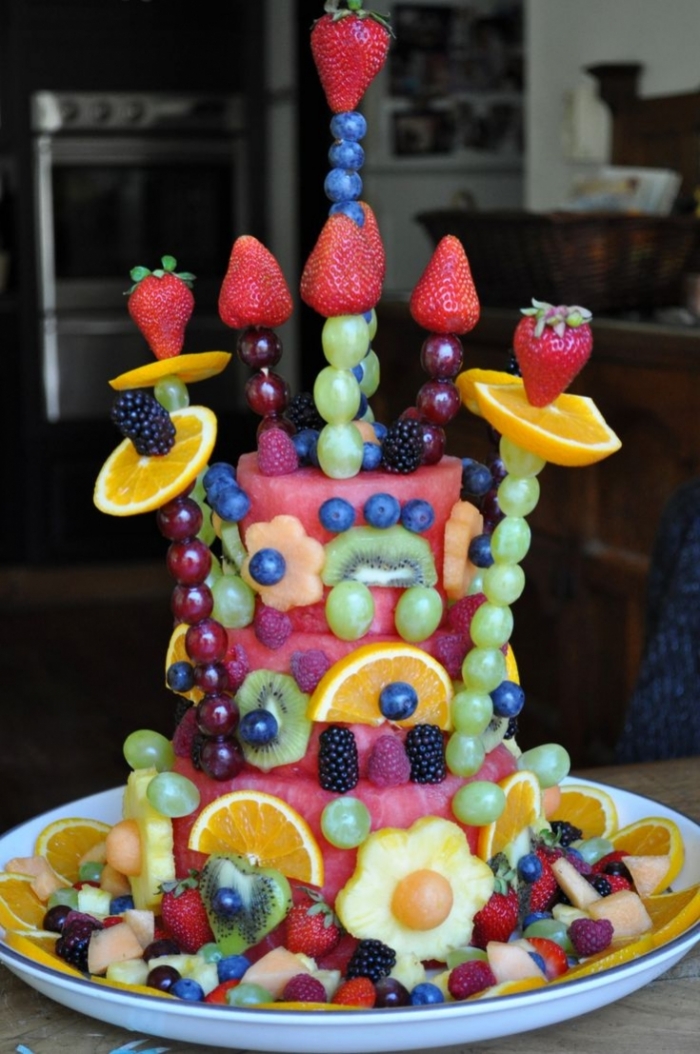 Gateau au fruit en forme de château de princesse - 29/05/2020